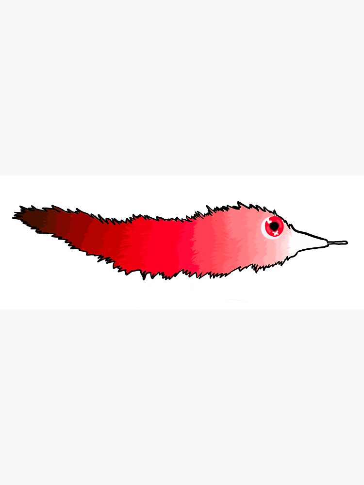 "Derpy worm on a string but in red" Sticker for Sale by Sweetnothing13 ...