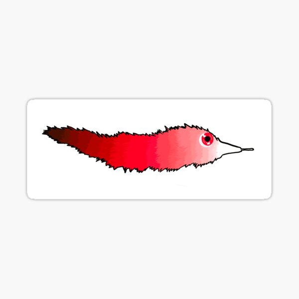 "Derpy worm on a string but in red" Sticker for Sale by Sweetnothing13 ...