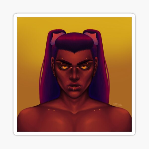 "Pierced Demon Person Glowing Eyes" Sticker for Sale by satans1ntern ...