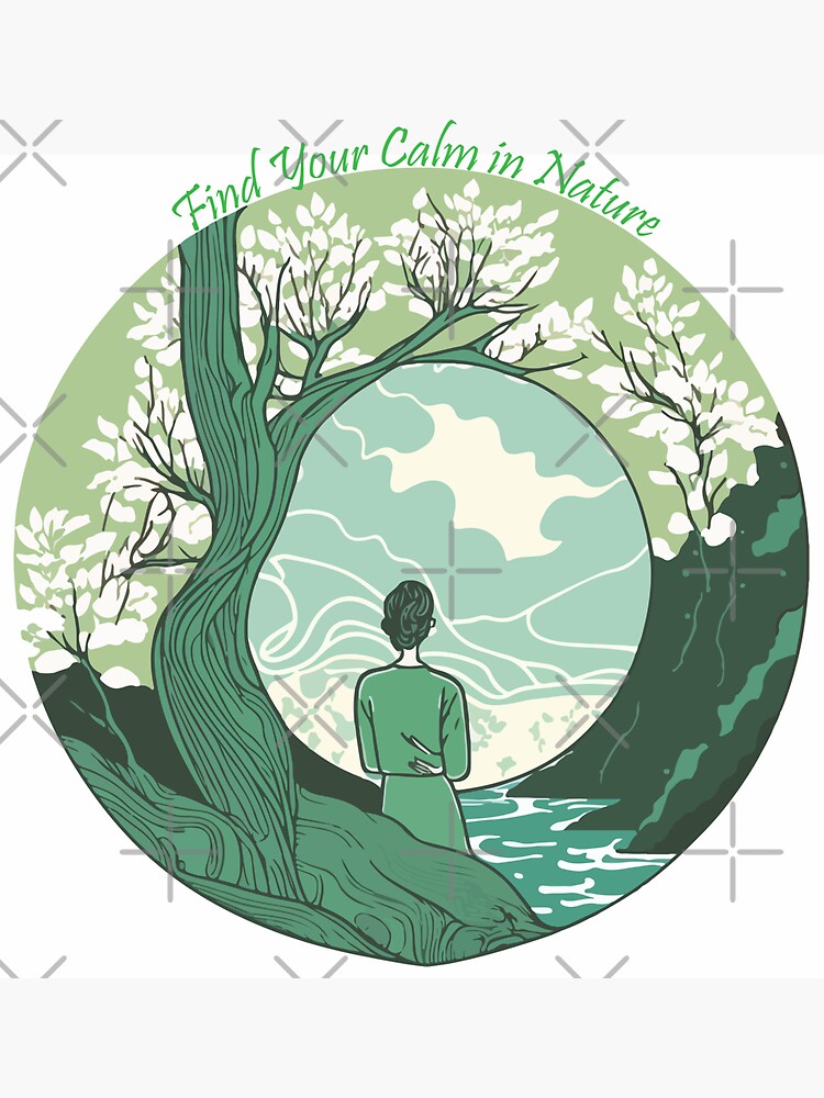 "Find Your Calm in Nature" Sticker for Sale by Meloncholai | Redbubble