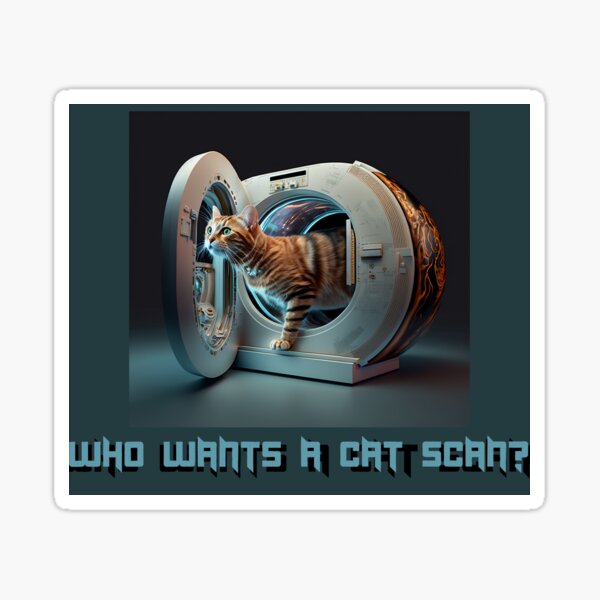"Futuristic Feline: A Cat Scan" Sticker for Sale by AIArtsys | Redbubble