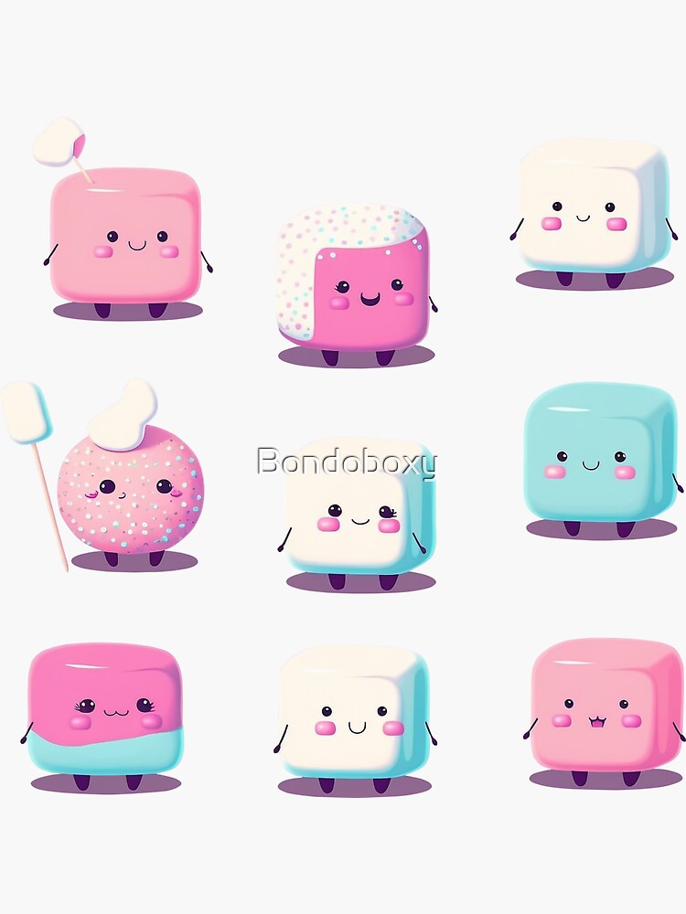 "Adorable Marshmallow Family - Cute" Sticker for Sale by Bondoboxy ...