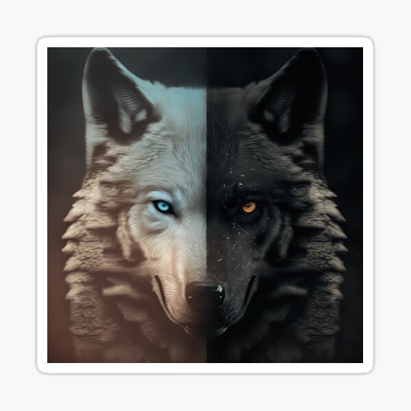 "Dual wolf" Sticker for Sale by prompt-this | Redbubble