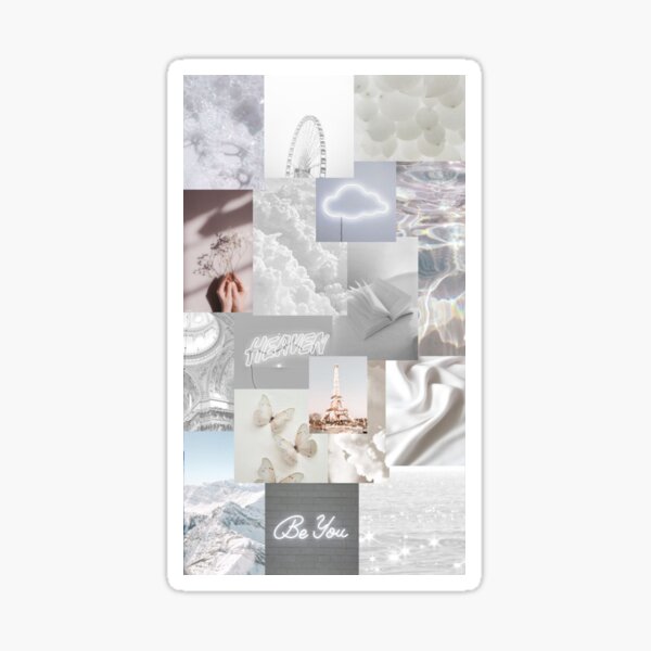 "White Collage" Sticker for Sale by Viridescence | Redbubble