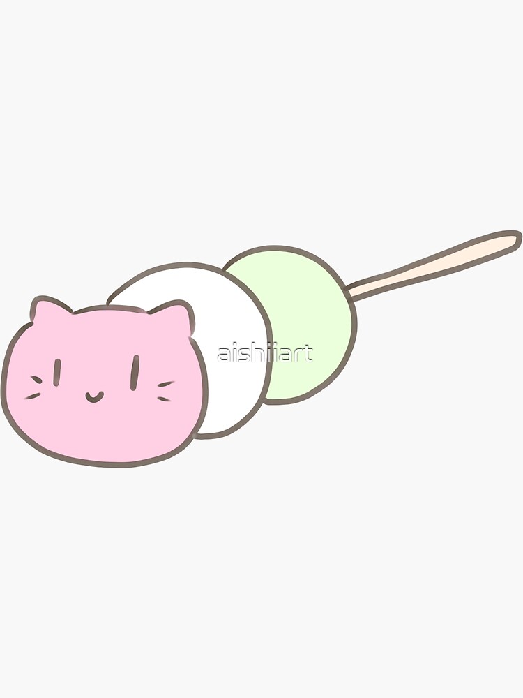 "Loafing Cat Mochi Dango" Sticker for Sale by aishiiart | Redbubble