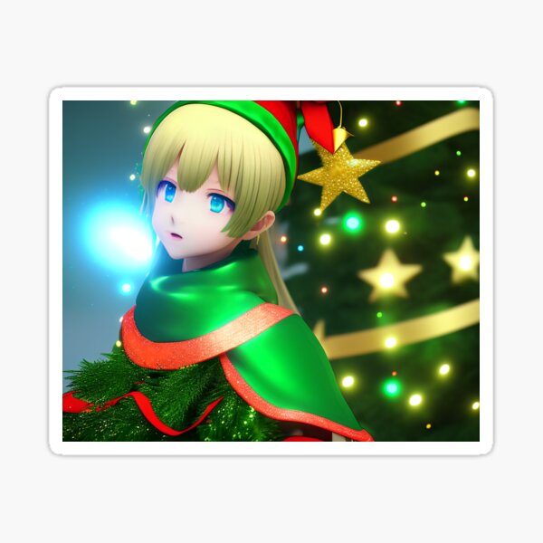 "girl dressed as a Christmas tree joel ctn" Sticker for Sale by ...