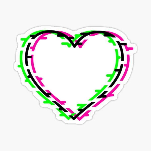 "Glitched heart " Sticker for Sale by StickyButtons | Redbubble