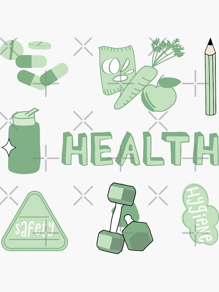 "Light Green Health School Subject Sticker Pack" Sticker for Sale by ...