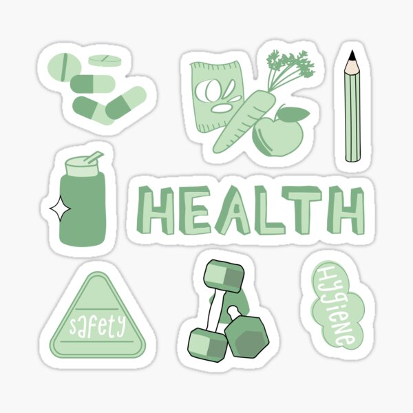 "Light Green Health School Subject Sticker Pack" Sticker for Sale by ...