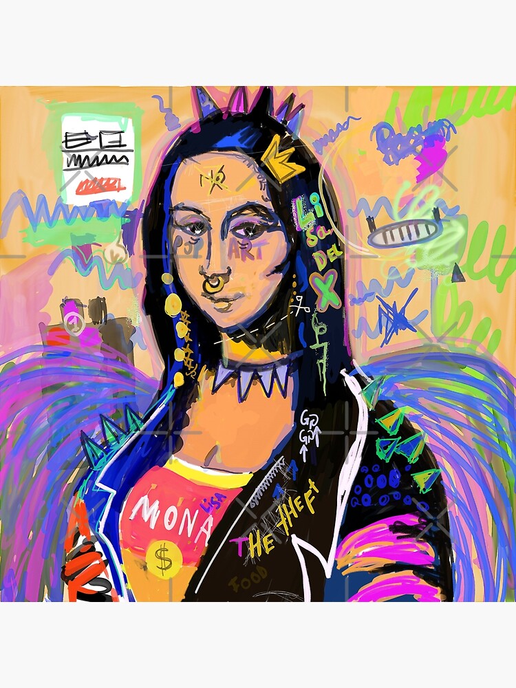 "Mona Lisa graffiti art t-shirt" Poster for Sale by KARTICK DUTTA ...