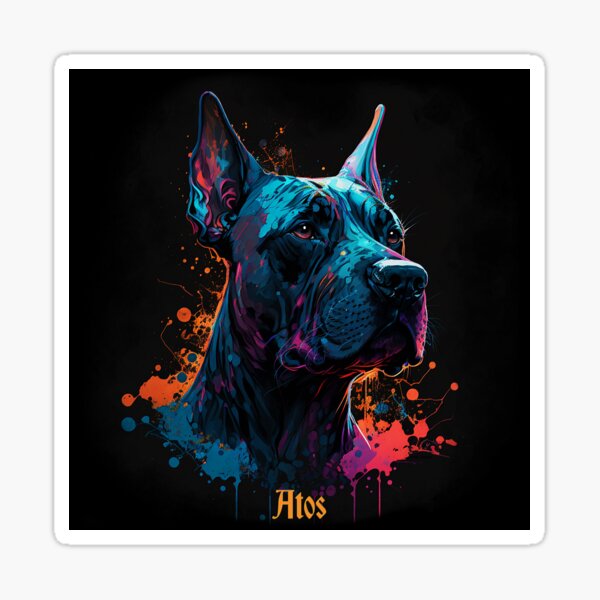 "Big Dog great dane Atos" Sticker for Sale by PhiloSophyEye | Redbubble