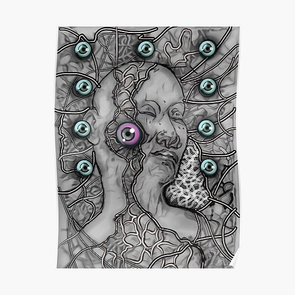 "Fine art drawing face off illustration portraits Technics." Poster for ...