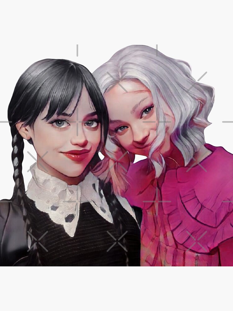 "Wednesday Addams and Enid Sinclair | Wednesday 2022" Sticker for Sale ...