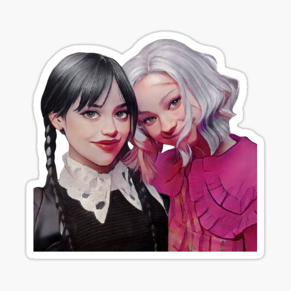 "Wednesday Addams and Enid Sinclair | Wednesday 2022" Sticker for Sale ...