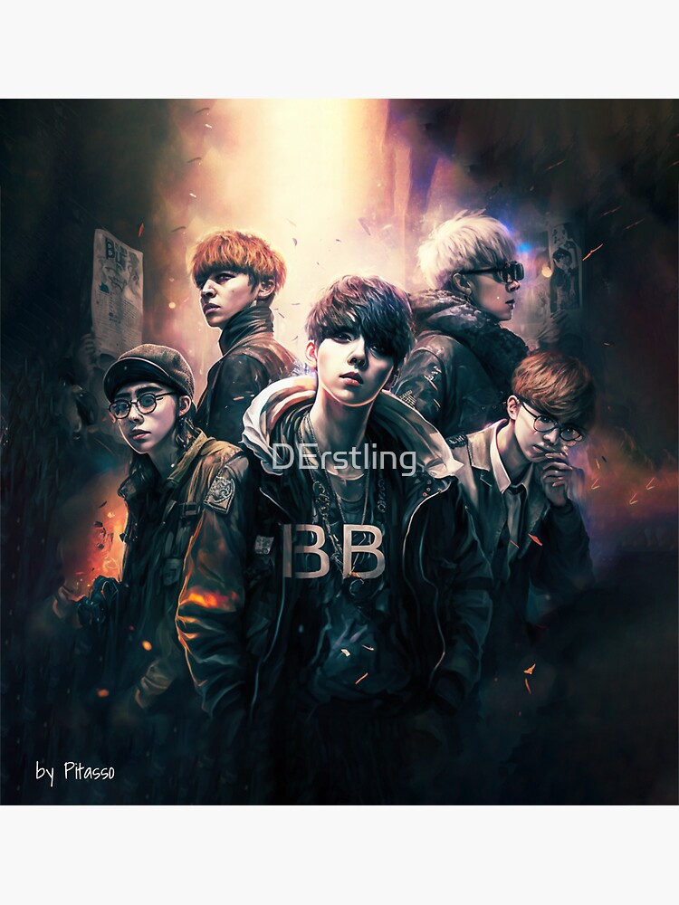 "BTS Artwork - Bangtan Boys Boyband crazy art design fan shirt" Sticker ...