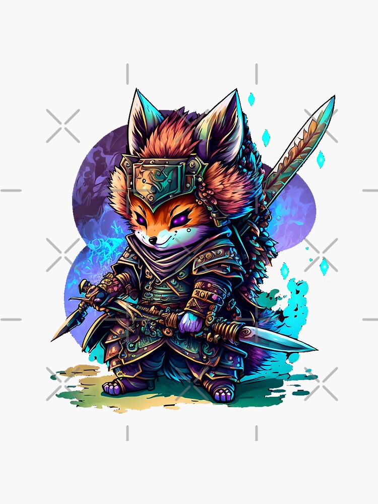 "Chibi Furry Samurai Fox" Sticker for Sale by Stickapom | Redbubble