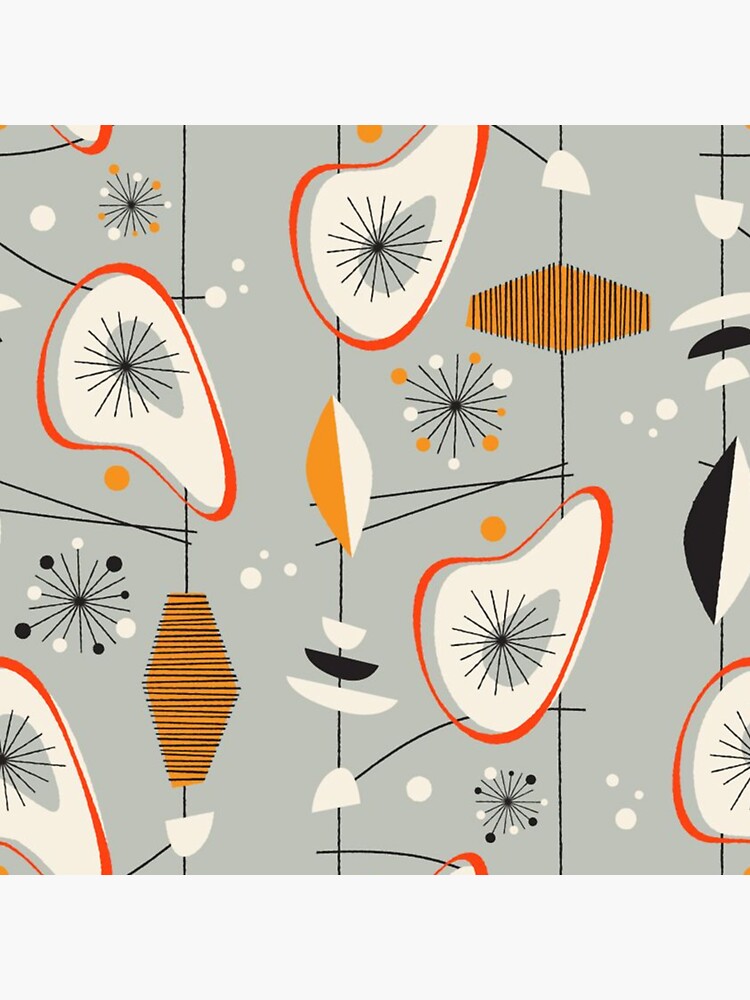 "Retro atomic pattern 60s inspired" Sticker for Sale by ReneMagritteArt ...