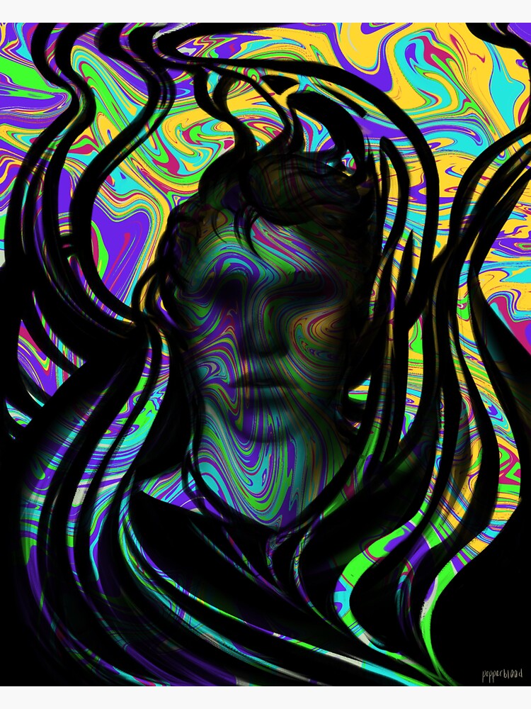 "Trippy Man Swirl Silhouette" Sticker for Sale by satans1ntern | Redbubble