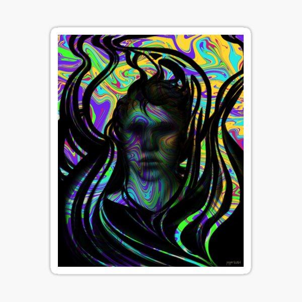 "Trippy Man Swirl Silhouette" Sticker for Sale by satans1ntern | Redbubble