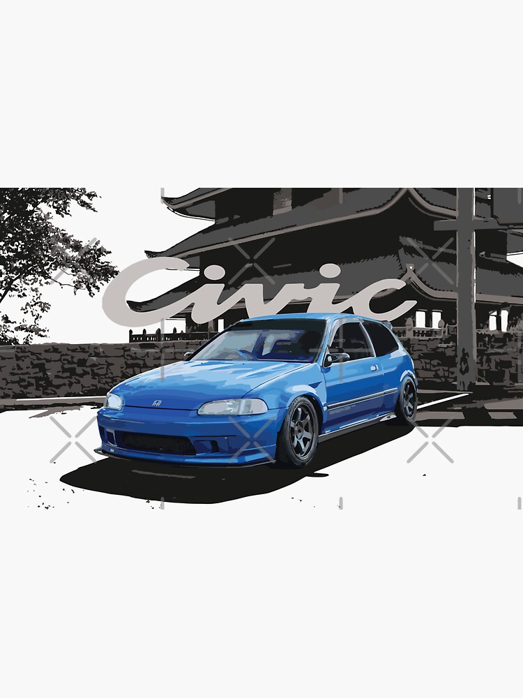 "eg6 power Classic JDM Spoon hatch Captiva Blue te37" Sticker for Sale ...
