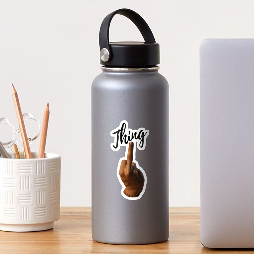 "WEDNESDAY ADDAMS THING GIVING THE MIDDLE FINGER" Sticker for Sale by ...