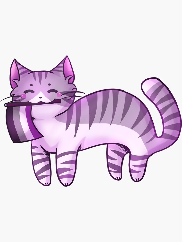 "Asexual Pride Cat 2022" Sticker for Sale by strwbrykitty | Redbubble