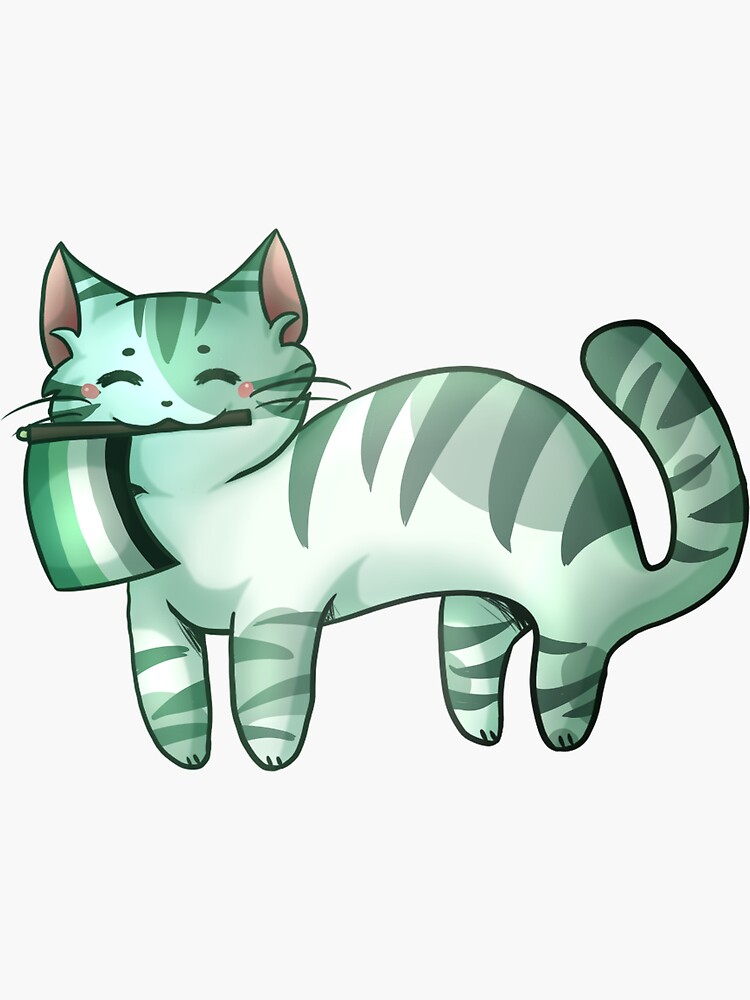 "Aromantic Pride Cat 2022" Sticker for Sale by strwbrykitty | Redbubble