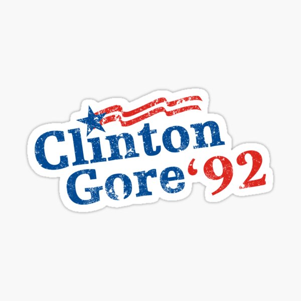 "Clinton Gore 1992 US presidential Election Logo" Sticker for Sale by ...
