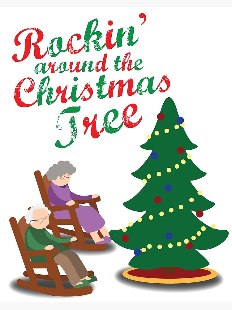 "Rockin' Around the Christmas Tree Rocking Chairs" Art Board Print for ...