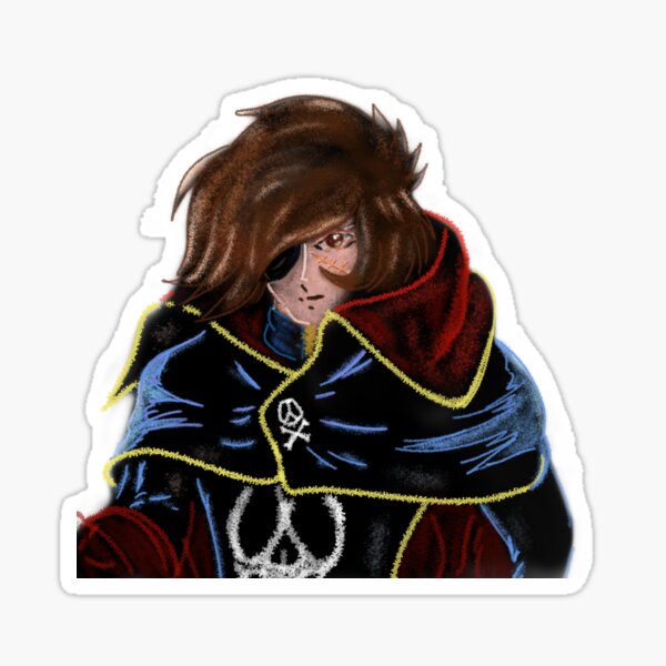 "Captain Harlock" Sticker for Sale by Themys24 | Redbubble