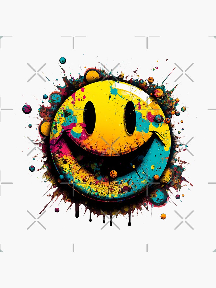 "Pop Culture Smiley Face" Sticker for Sale by Alonesa | Redbubble