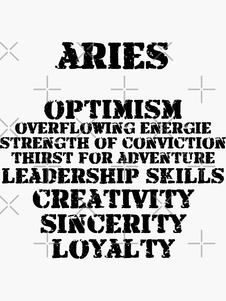 "Aries - Zodiac sign - The 10 strengths of Aries" Sticker for Sale by ...