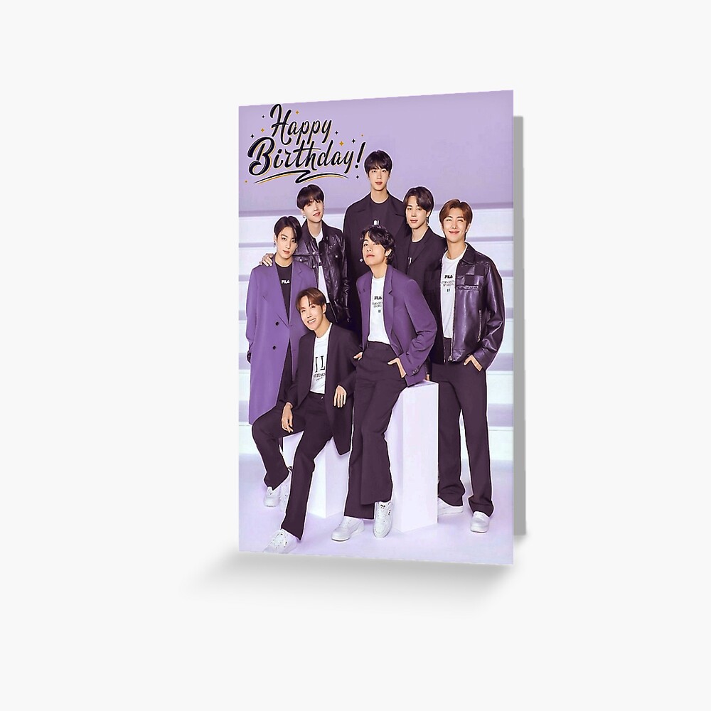 "'Happy Birthday' BTS - 10" Greeting Card for Sale by Niyuha | Redbubble
