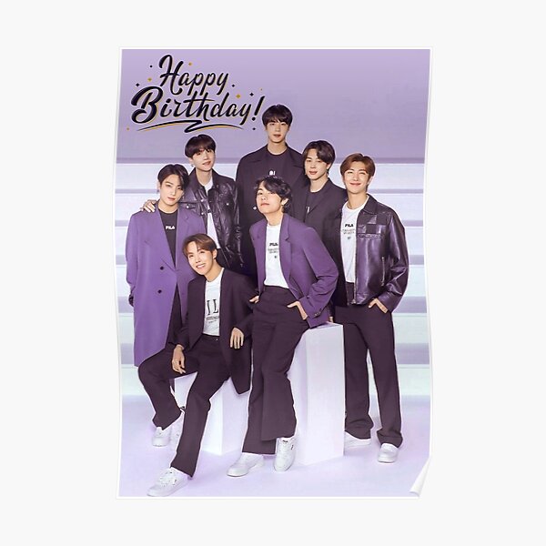 "'Happy Birthday' BTS - 10" Poster for Sale by Niyuha | Redbubble