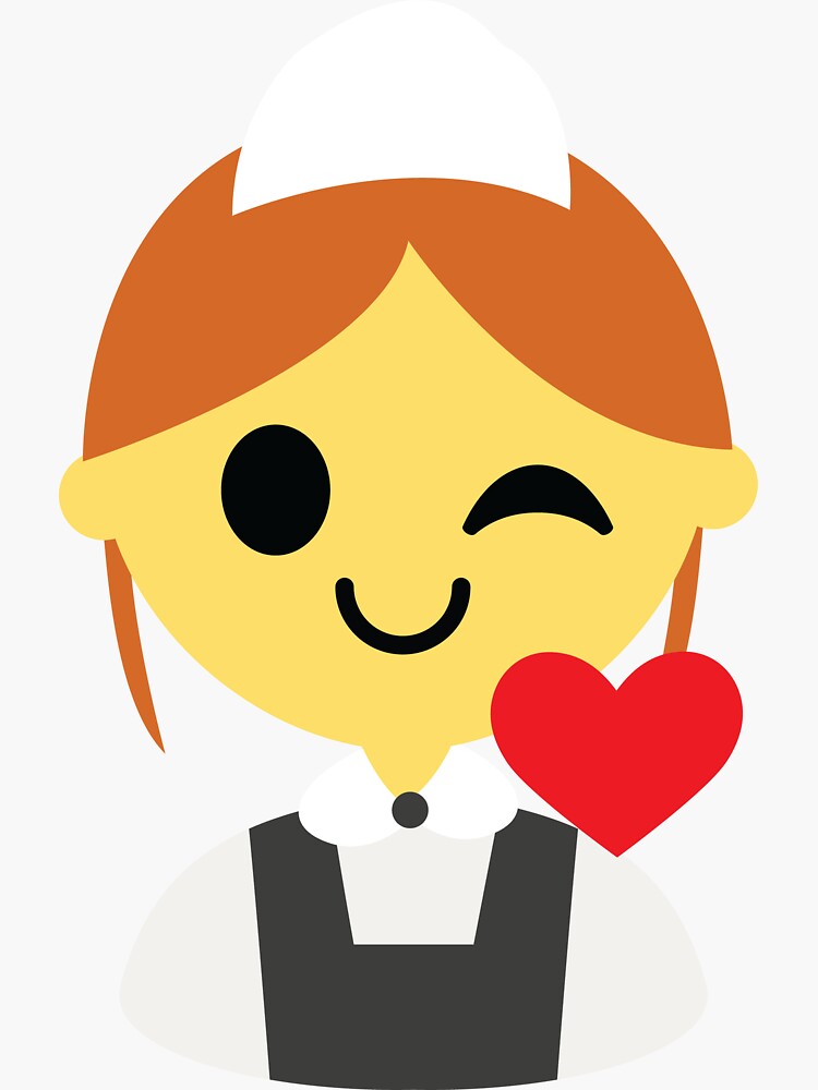 "Waitress Maid Emoji " Sticker for Sale by HippoEmo | Redbubble