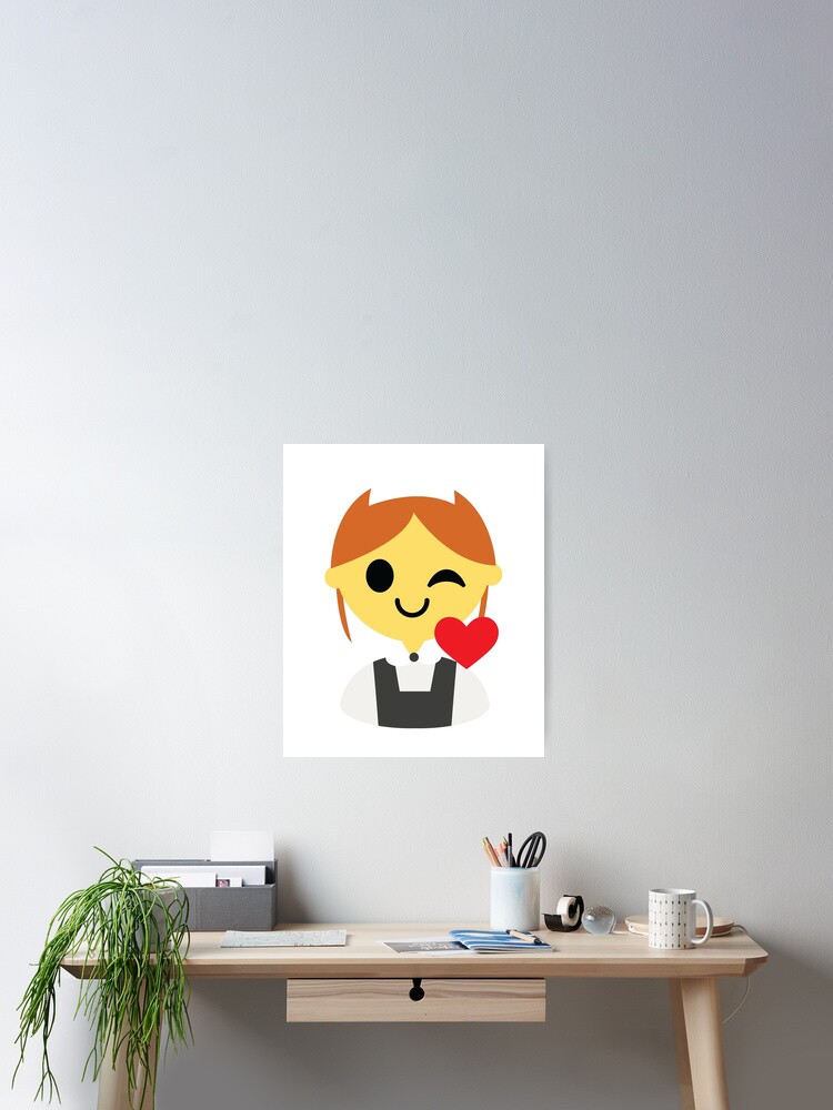 "Waitress Maid Emoji " Poster for Sale by HippoEmo | Redbubble