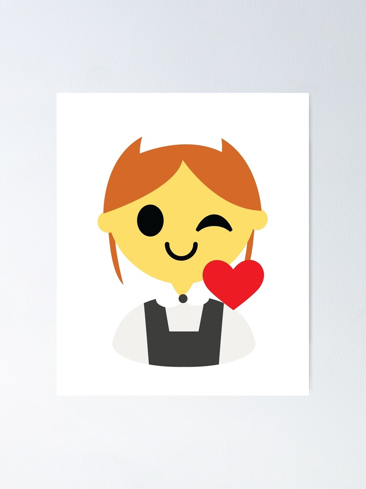 "Waitress Maid Emoji " Poster for Sale by HippoEmo | Redbubble