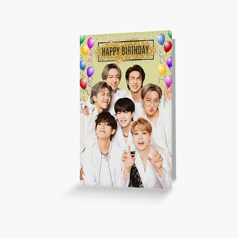 "'Happy Birthday' BTS - 12" Greeting Card for Sale by Niyuha | Redbubble