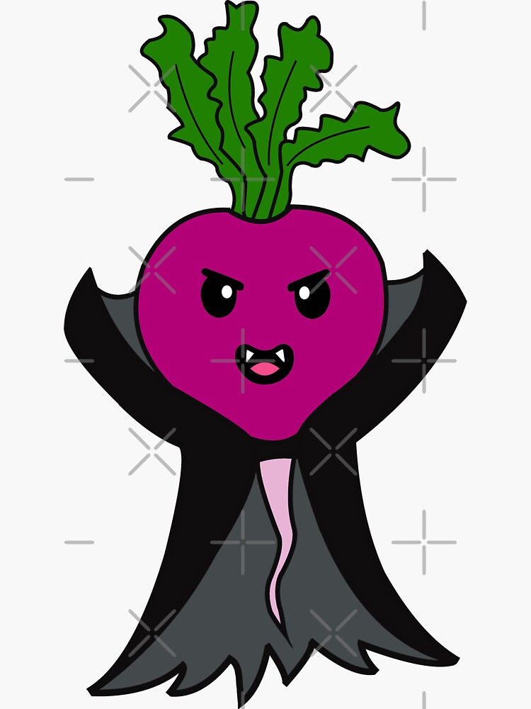 "vampire radish,eat your vegetables,cute radish" Sticker for Sale by ...