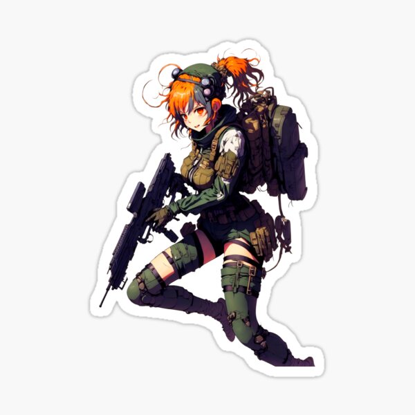 "Aimi - military Anime / Manga Girl" Sticker for Sale by ...