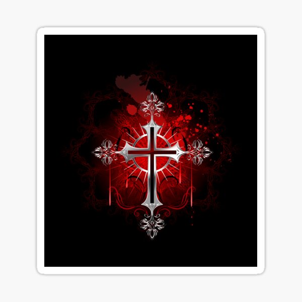 "Gothic silver cross ( Silver crosses )" Sticker for Sale by Blackmoon9 ...