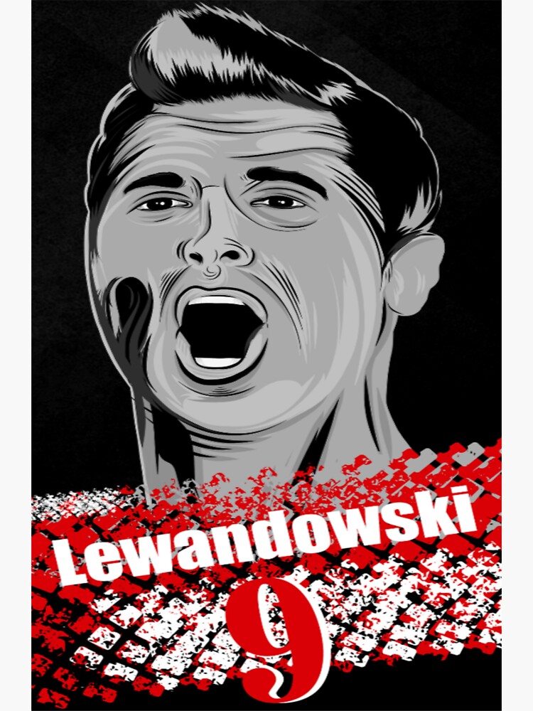 "Robert Lewandowski art - Robert Lewandowski illustration " Sticker for ...