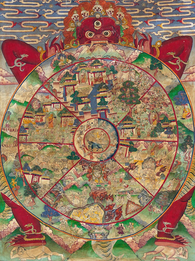 "Yama holding the wheel of life" Sticker for Sale by Onodera | Redbubble