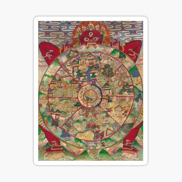 "Yama holding the wheel of life" Sticker for Sale by Onodera | Redbubble