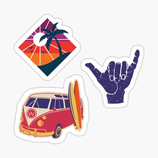 "Surfing Aesthetic" Sticker for Sale by MadameHiro | Redbubble