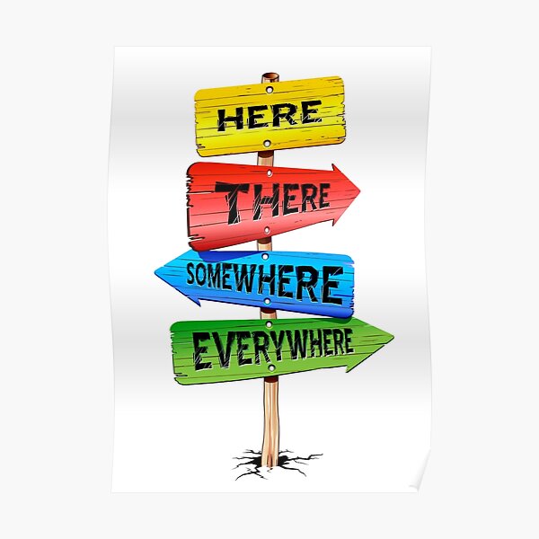 "Here there somewhere everywhere road signs" Poster for Sale by ...