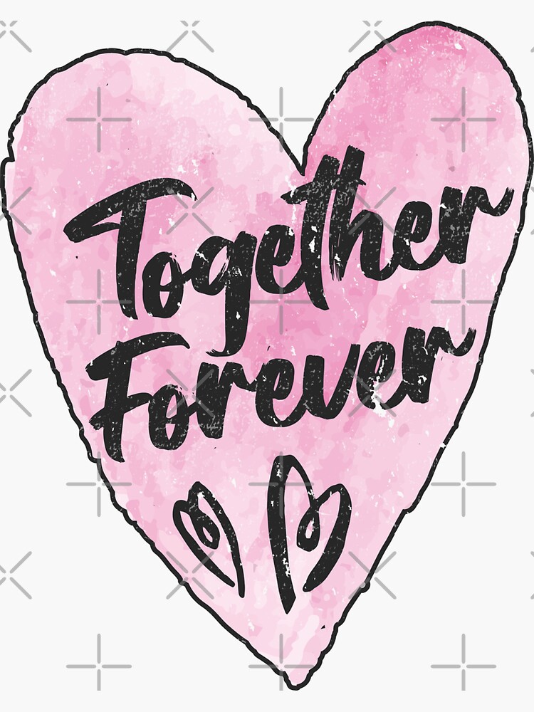 "Together Forever Heart Cute Pink Watercolor Valentines Day" Sticker ...