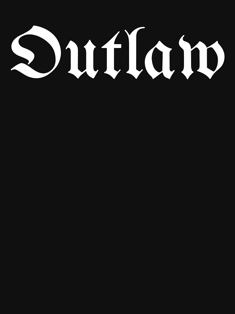 "Outlaw lettering biker rocker motorcycle" Classic T-Shirt by Bearded ...