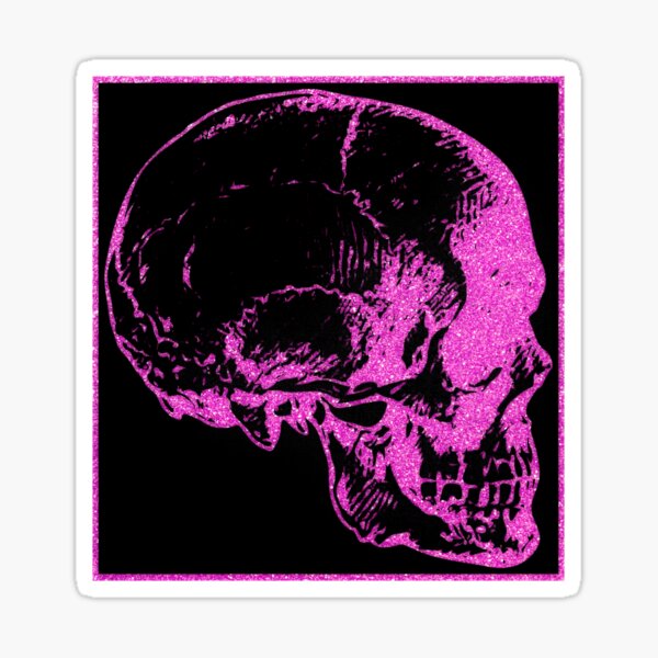 "PINK GLITTER SKULL" Sticker by GutterDesigns | Redbubble