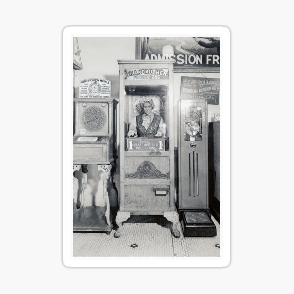 "Grandmothers Predictions Arcade Fortune Telling Machine 1929" Sticker ...